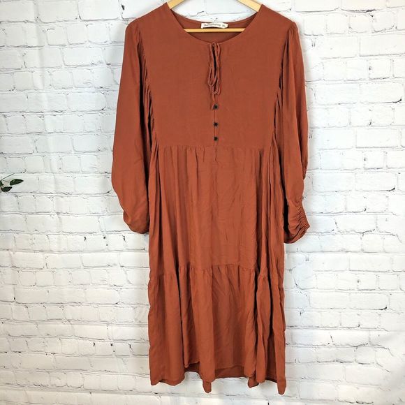 Rusttydustty | Dresses | Rusttydustty Midi Dress Sz Xxl Burnt Orange ...